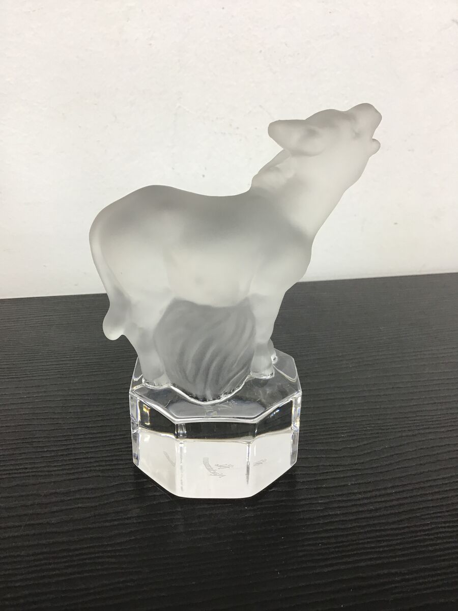 VINTAGE Nachtmann Crystal Donkey Paperweight - Frosted & Clear