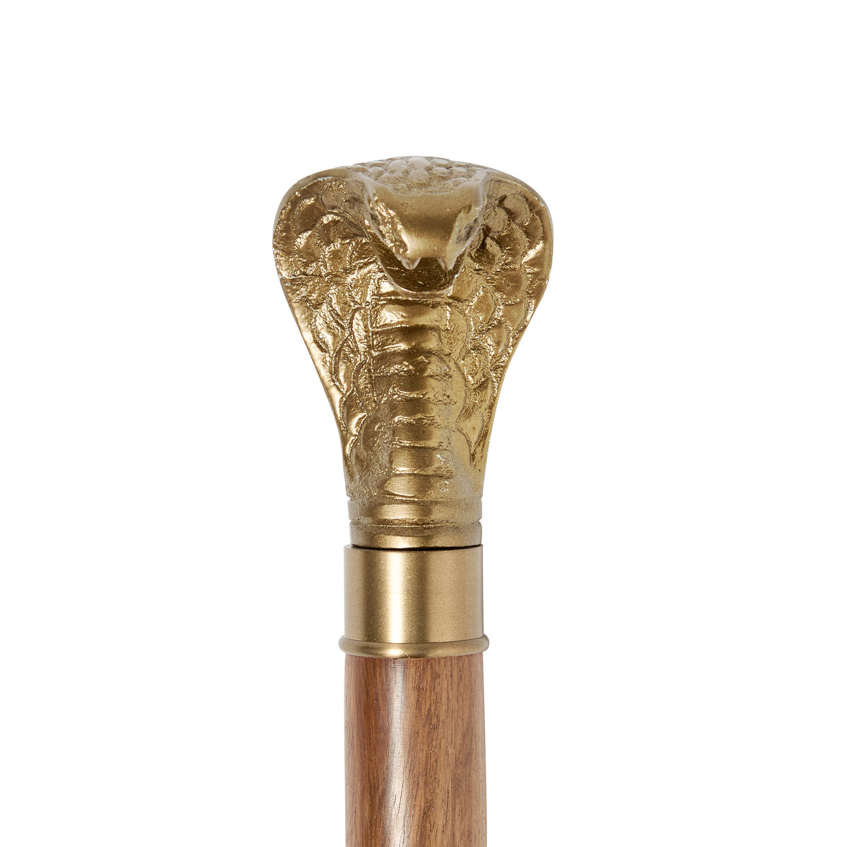 Decorative Cobra Head Walking Stick | 94 cm | Timber & Cast Metal ...