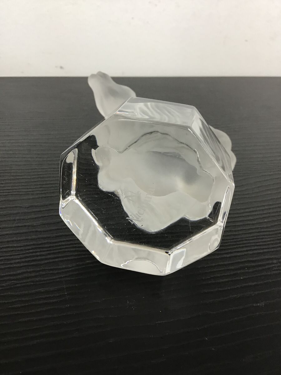 VINTAGE Nachtmann Crystal Donkey Paperweight - Frosted & Clear