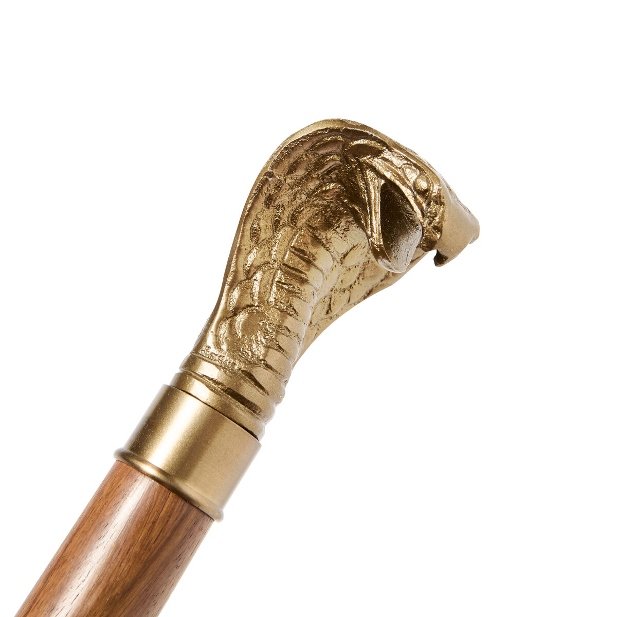 Decorative Cobra Head Walking Stick | 94 cm | Timber & Cast Metal ...