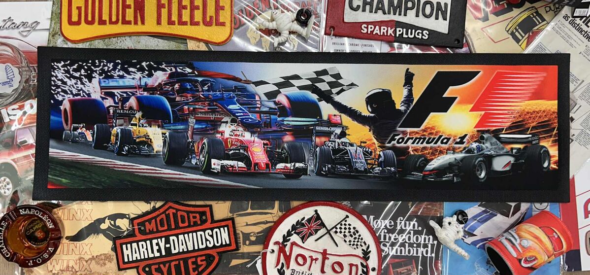 Formula 1 Bar Runner Mat - 90 cm Long - Motor Racing